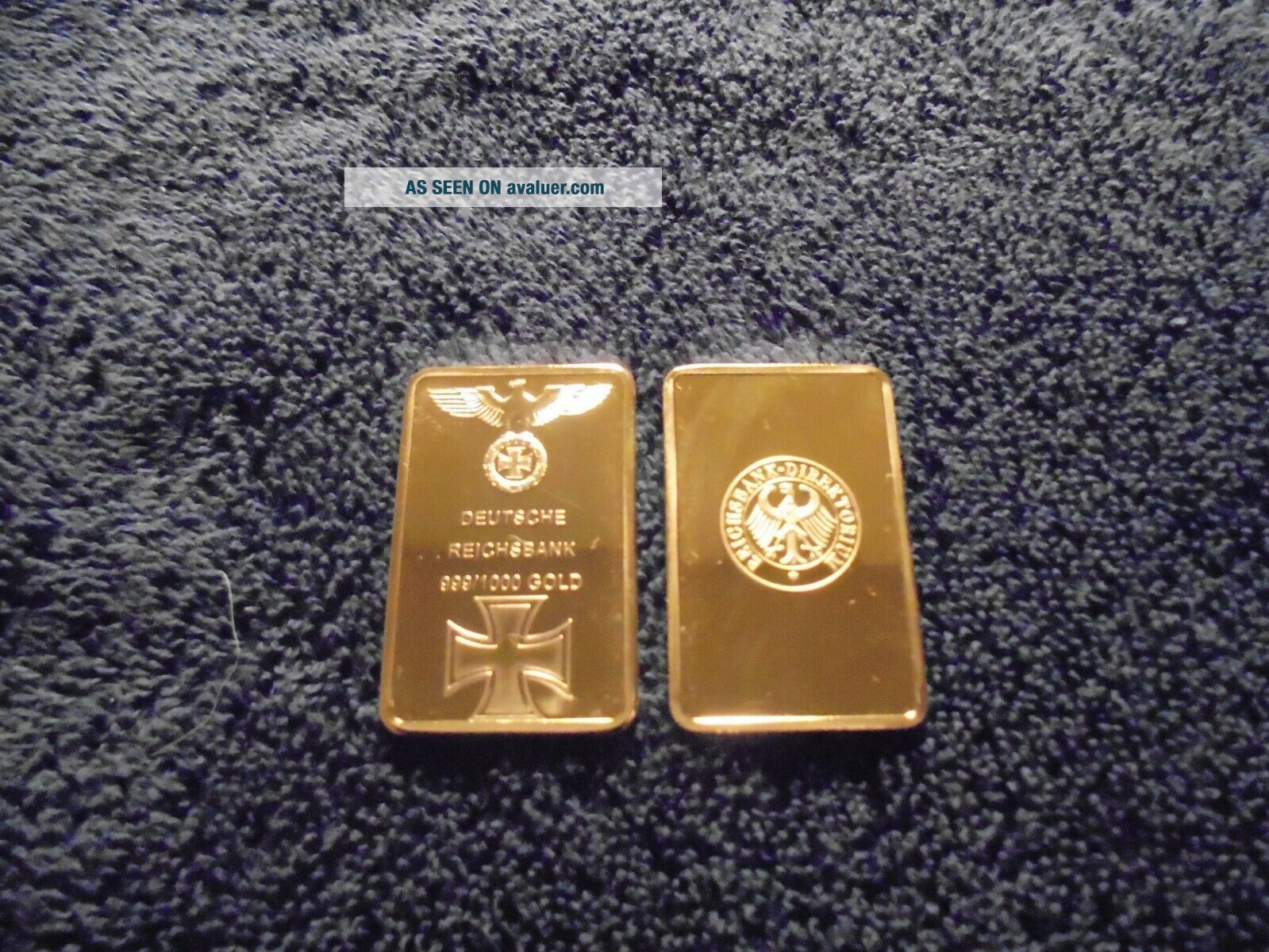 1 Troy Oz 24k Gold Clad German Bar Iron Cross WW2 WWII W/ Airtight Case ...