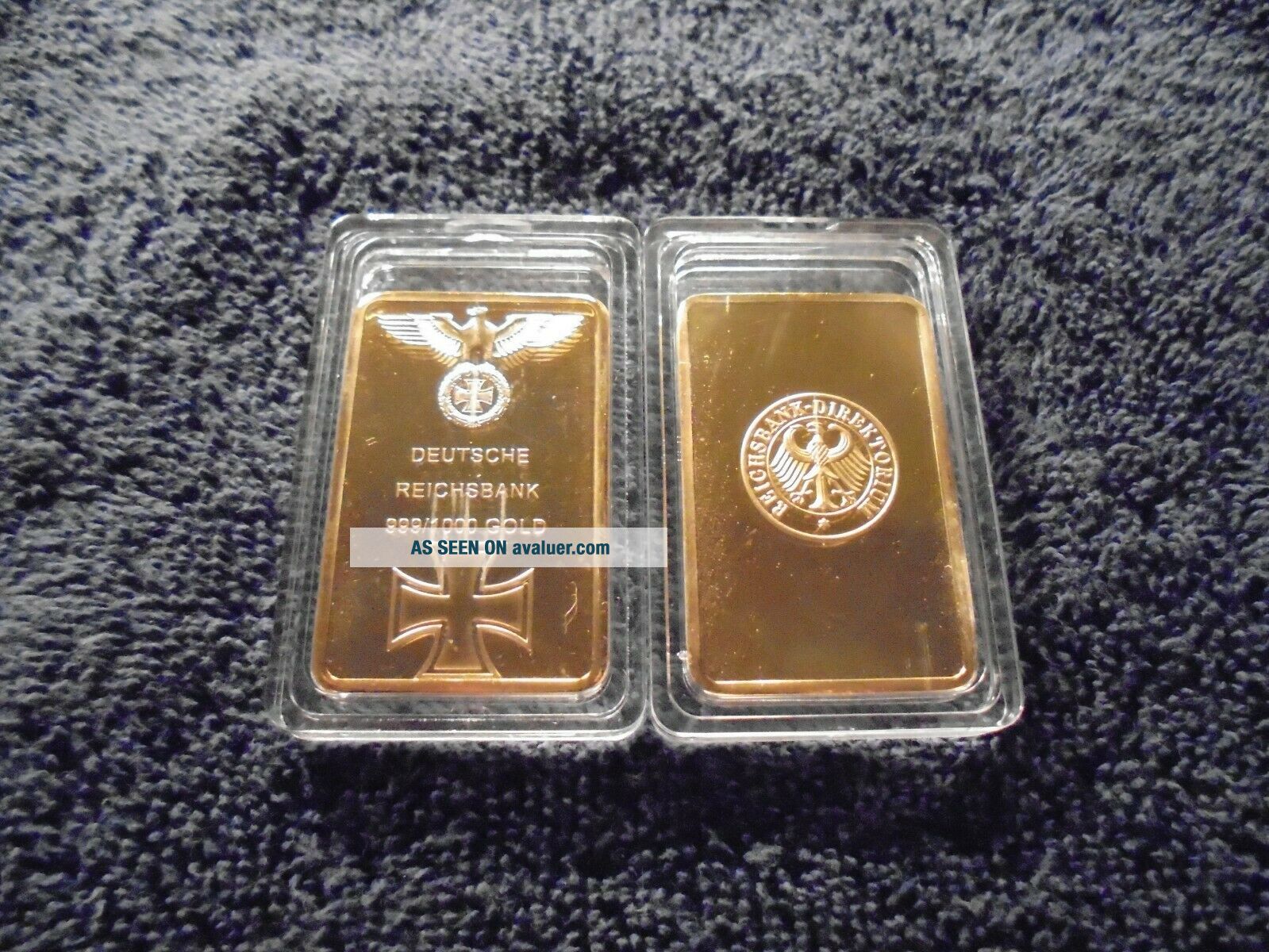 1 Troy Oz 24k Gold Clad German Bar Iron Cross WW2 WWII W/ Airtight Case ...