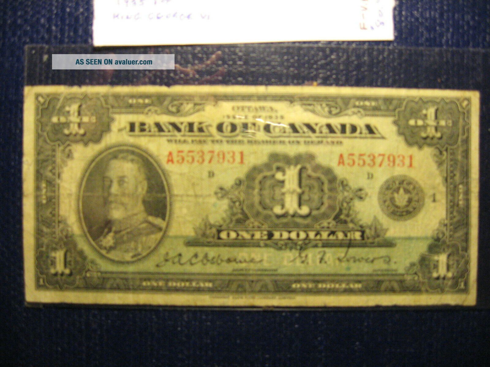 1935 Canada 1 Dollar Bill | #9887313