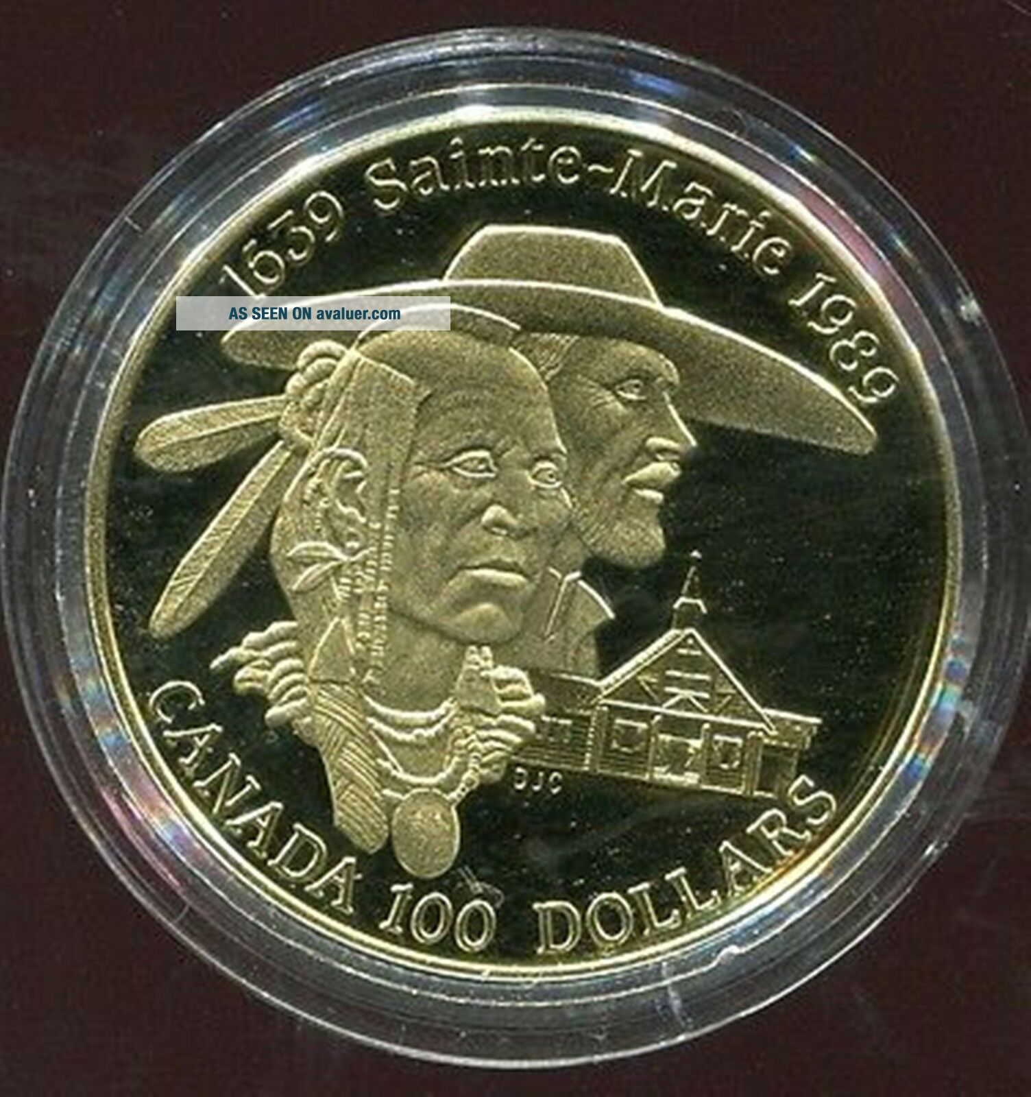 1989 Canada $100 14 Karat Gold Commemorative Coin “Sainte - Marie ...