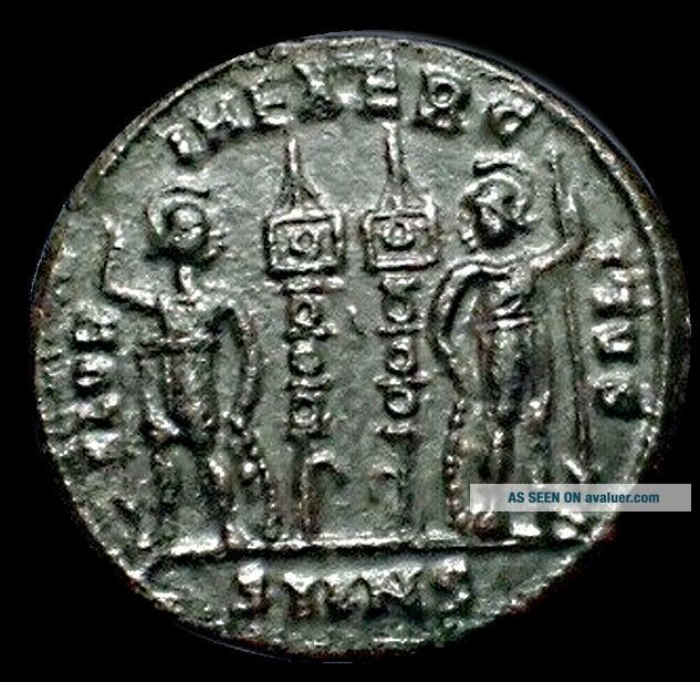 Constantine I. Ancient Coin 330 - 335 AD Follis Soldiers Spears ...