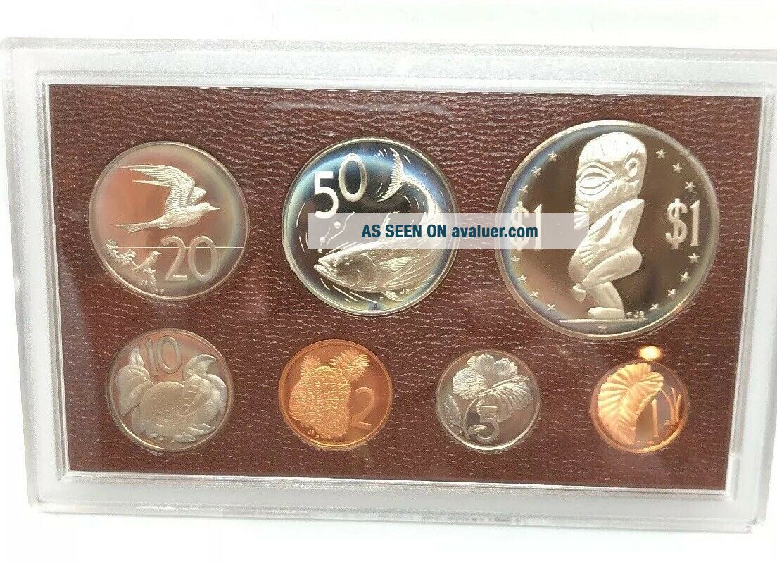 1975 Coins Of The Cook Islands Silver Proof Set W/Box, - Franklin ...