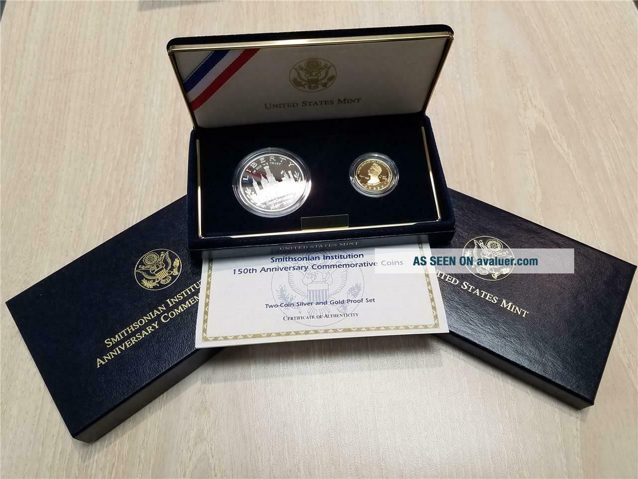 1996 $5 Gold And $1 Silver Smithsonian Proof US Commemorative Coin Set ...