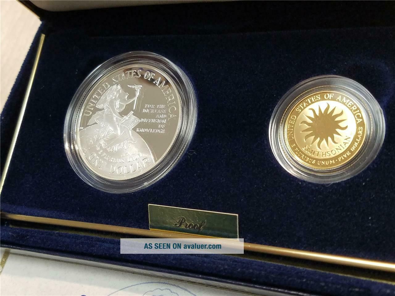 1996 $5 Gold And $1 Silver Smithsonian Proof US Commemorative Coin Set ...