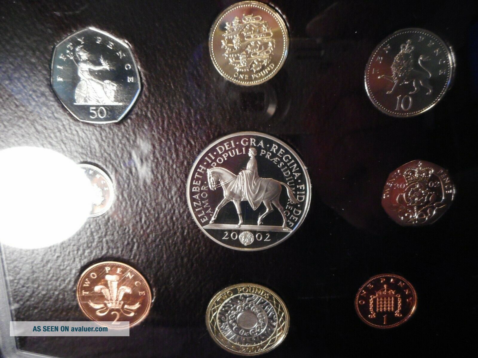 2002 UNITED KINGDOM UK Royal DELUXE FRAME 9 Coin Proof Set | #10003374