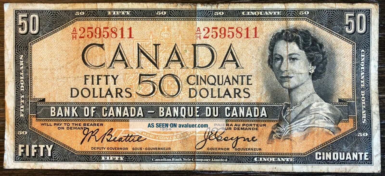 1954 Bank Of Canada $50 Fifty Dollar Banknote - Beattie/Coyne | #10056236