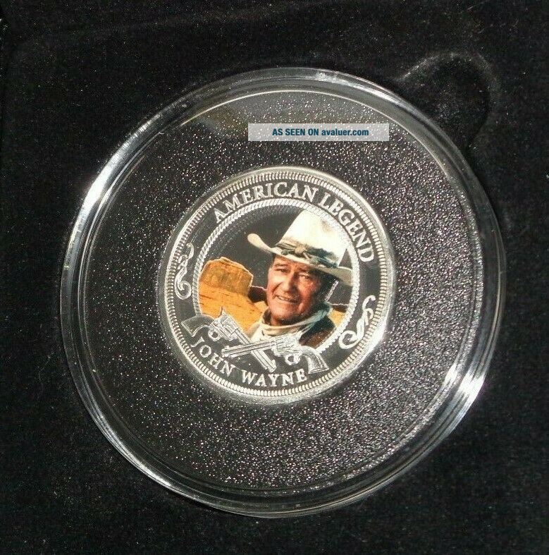 JOHN WAYNE American Legend. 925 Sterling Silver Piedfort Proof Coin W ...