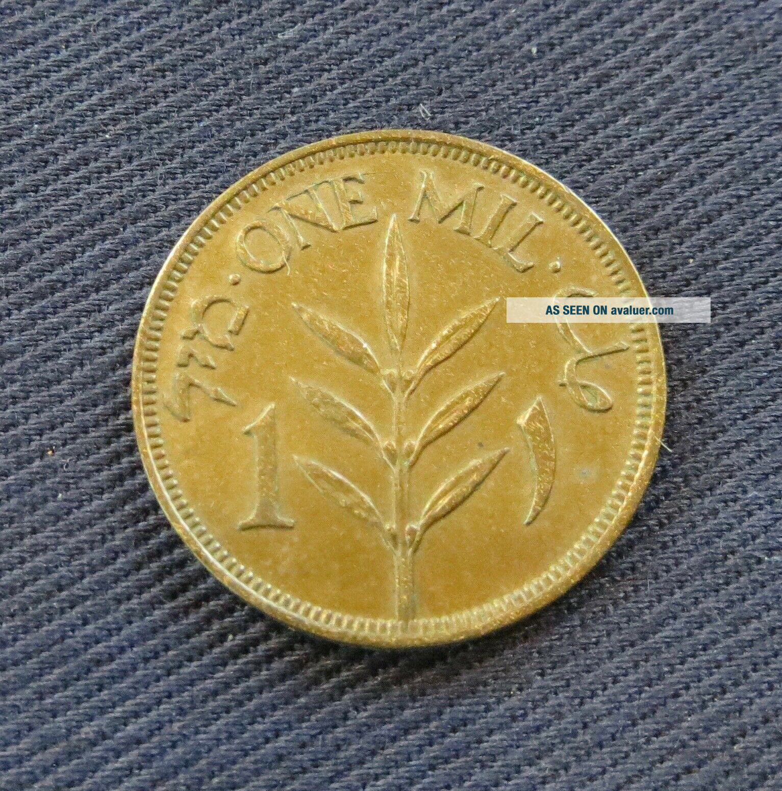 2 Coins: 1927 1 Mil And 50 Mil Old Bronze And Silver British Palestine ...