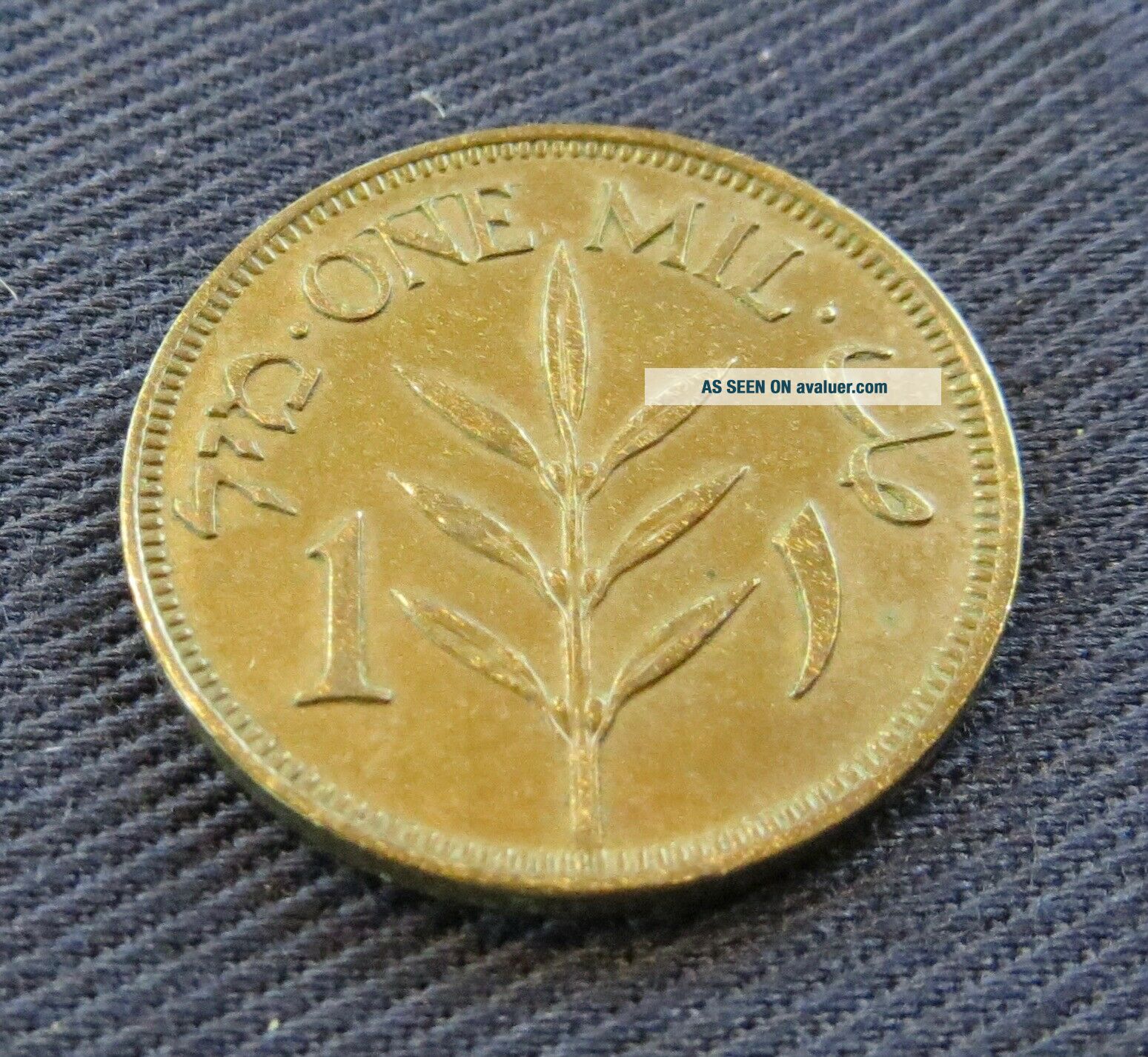 2 Coins: 1927 1 Mil And 50 Mil Old Bronze And Silver British Palestine ...