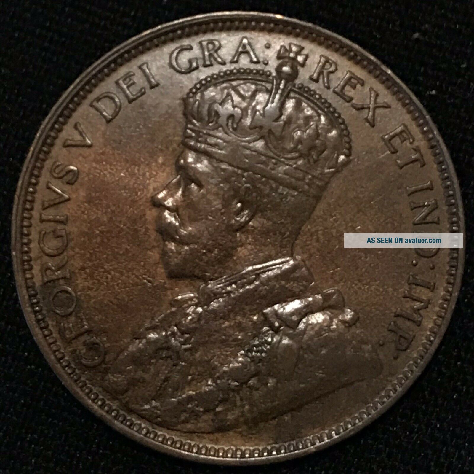 1919 Canadian Large Penny 1 Cent Coin Red Brown 001 | #10158900