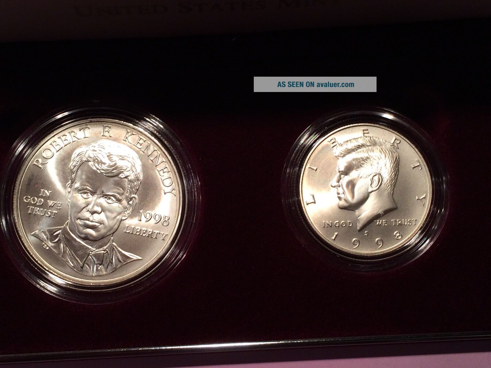 1998 Robert Kennedy RFK Dollar/John F Kennedy JFK Half Silver Set - Low ...