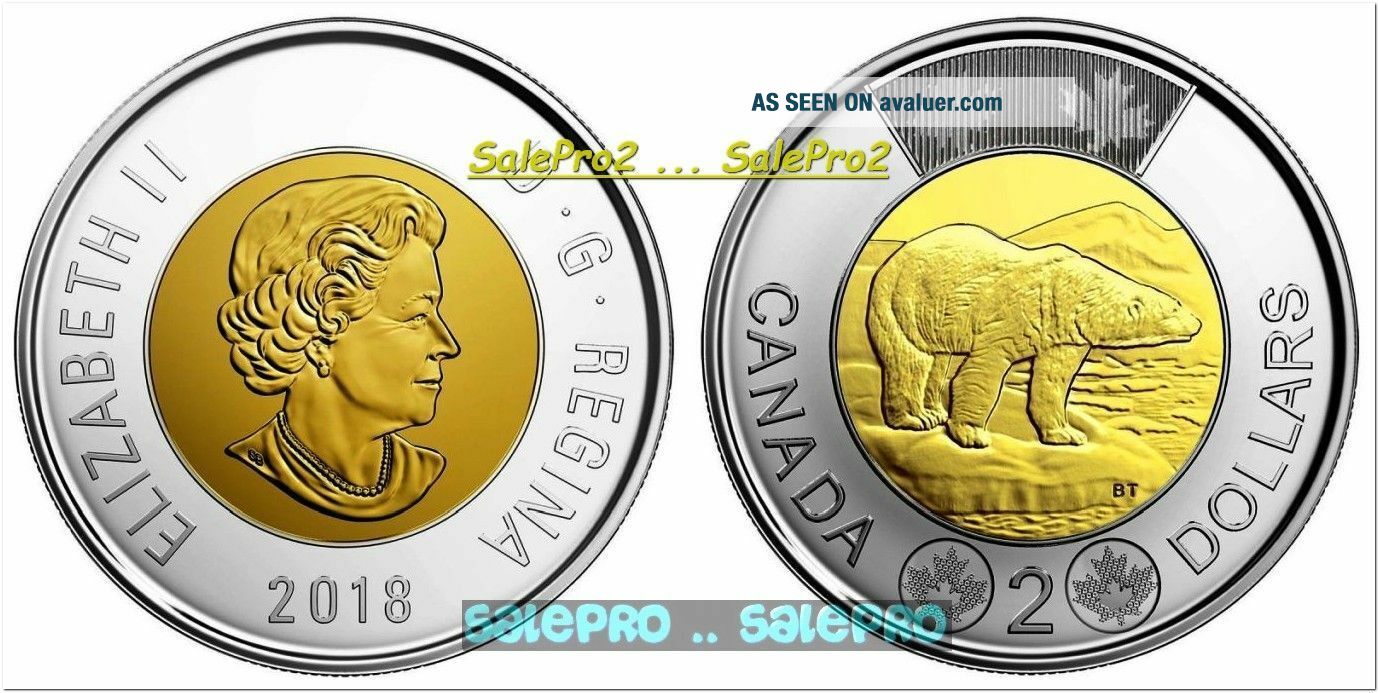 CANADA 2018 CANADIAN TOONIE POLAR BEAR QUEEN II BIMETAL $2 DOLLAR COIN ...