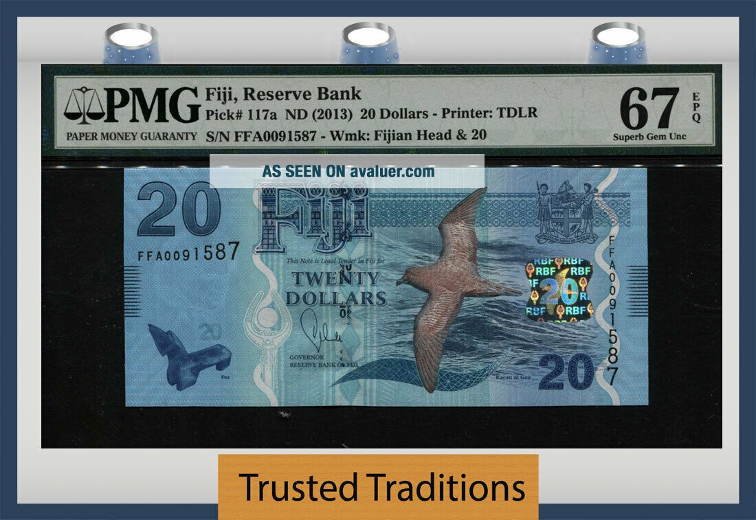 TT PK 117a ND (2013) FIJI RESERVE BANK $20 STUNNING BANKNOTE PMG 67 EPQ ...
