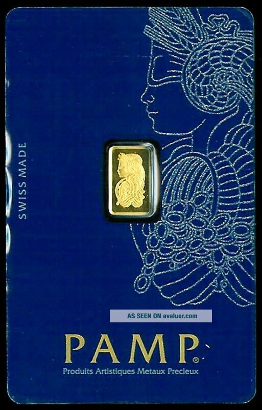PAMP GOLD SWISS FOURTUNA 1 GRAM. 9999 FINE BAR IN ASSAY CARD | #10268279