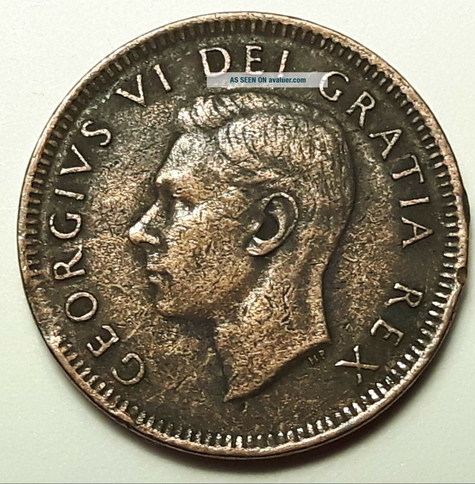 1948 A Off Denticle Canada 1 Cent Penny Clip Planchet Flaw Error 237 ...