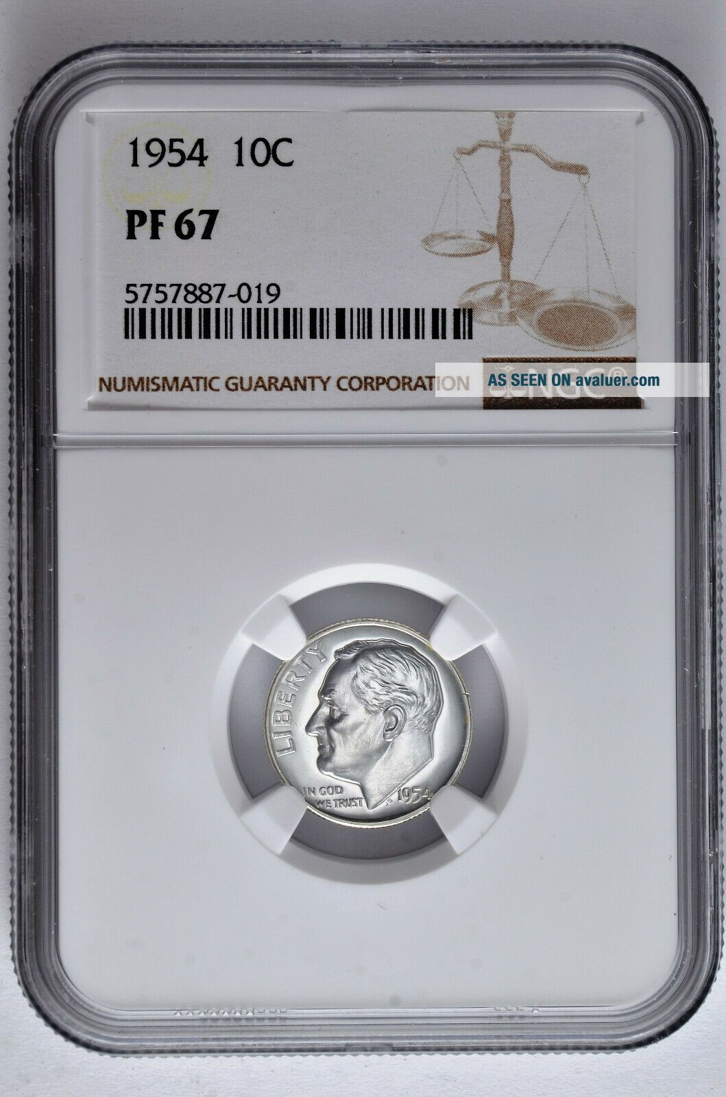 1954 10C Proof Silver Roosevelt Dime NGC PF 67 | #10273203