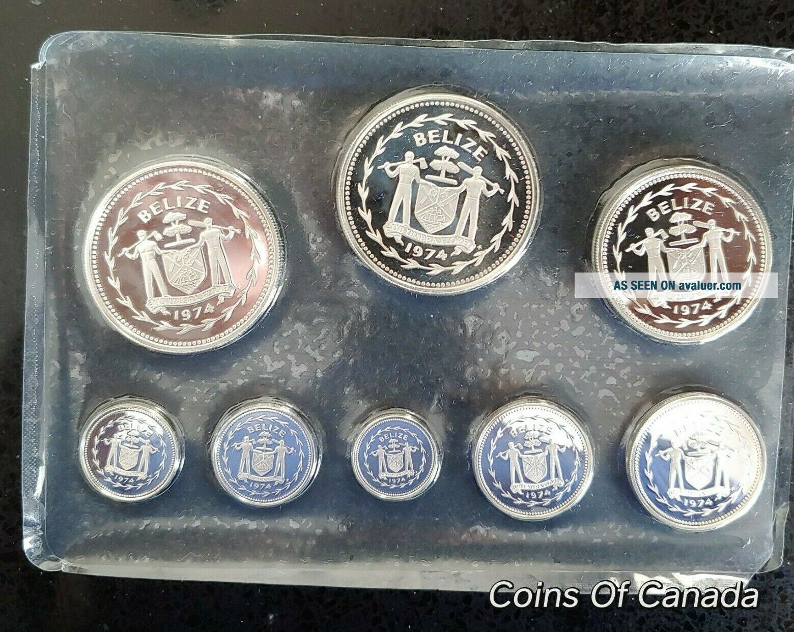 1974 Coinage Of Belize Proof Sterling Silver Coin Set Combine Ship ...