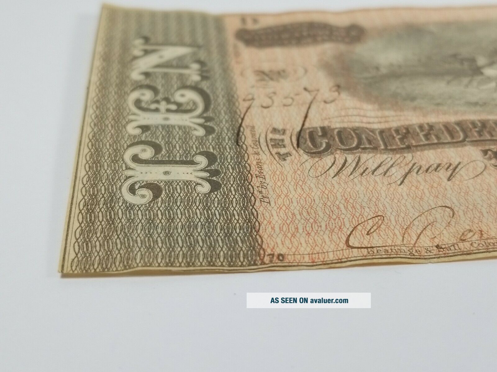 1864 CIVIL WAR CONFEDERATE MONEY $10 TEN DOLLAR NOTE BILL RICHMOND VA ...
