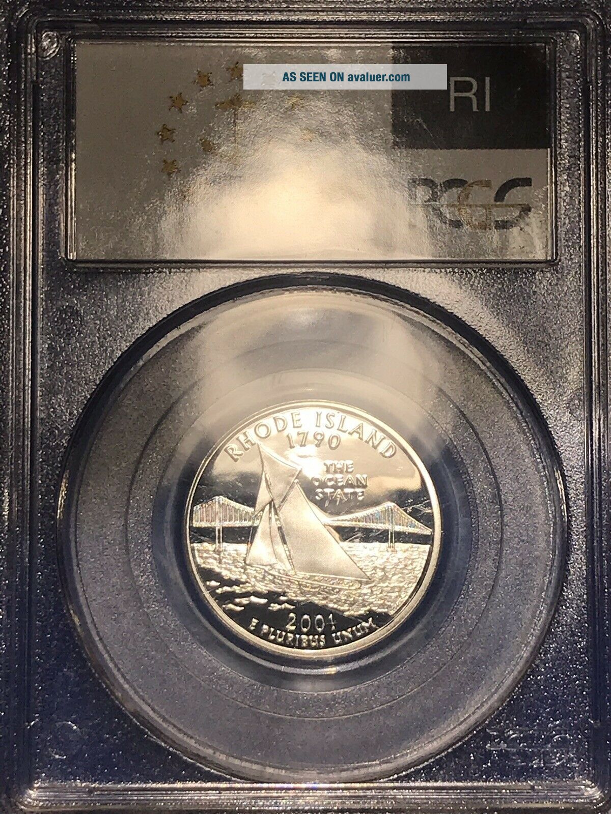 2001 S Silver Quarter PCGS PR70 DCAM Rhode Island State Proof PR 70 25c ...