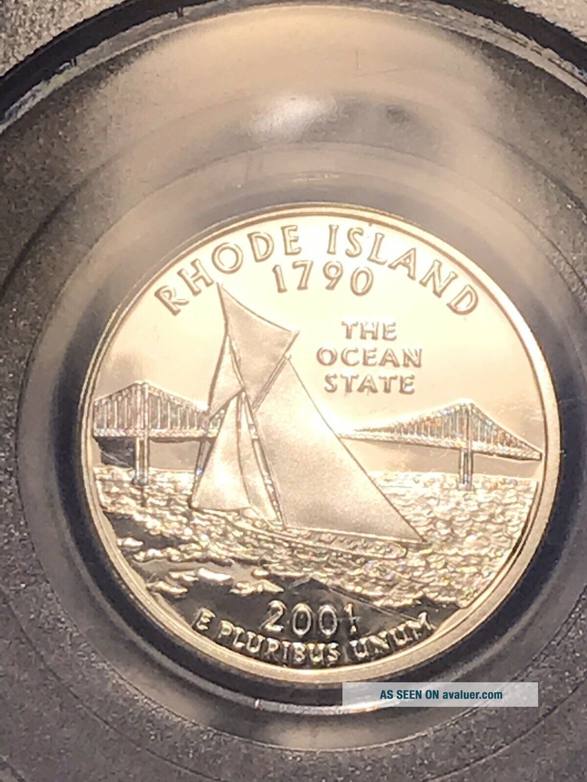 2001 S Silver Quarter PCGS PR70 DCAM Rhode Island State Proof PR 70 25c ...