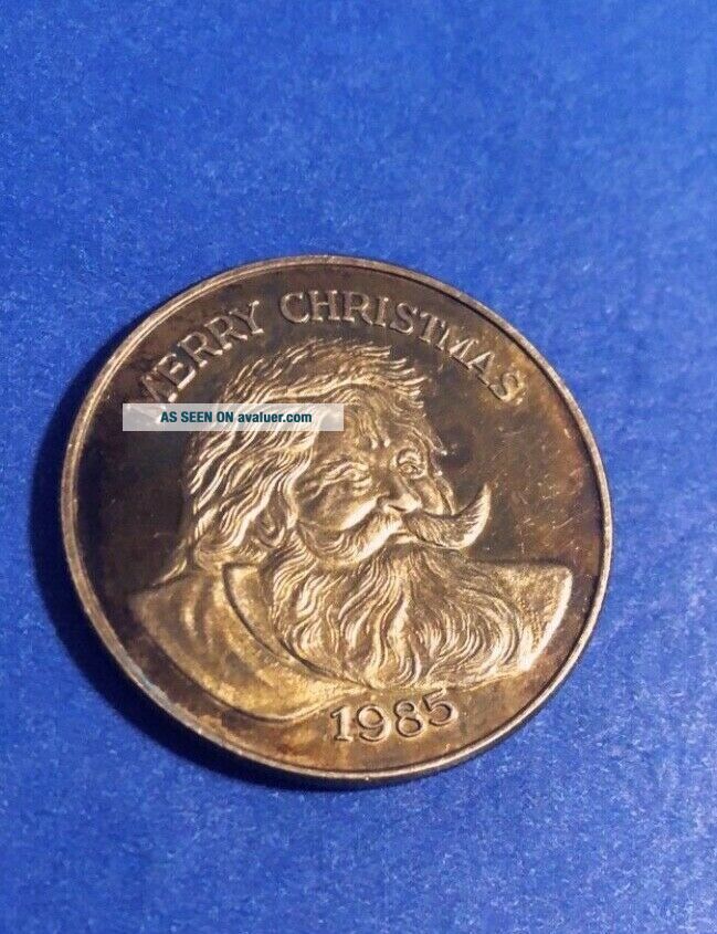 1985 Merry Christmas Santa Claus 1 Troy Oz. 999 Silver Coin Art - LOW ...