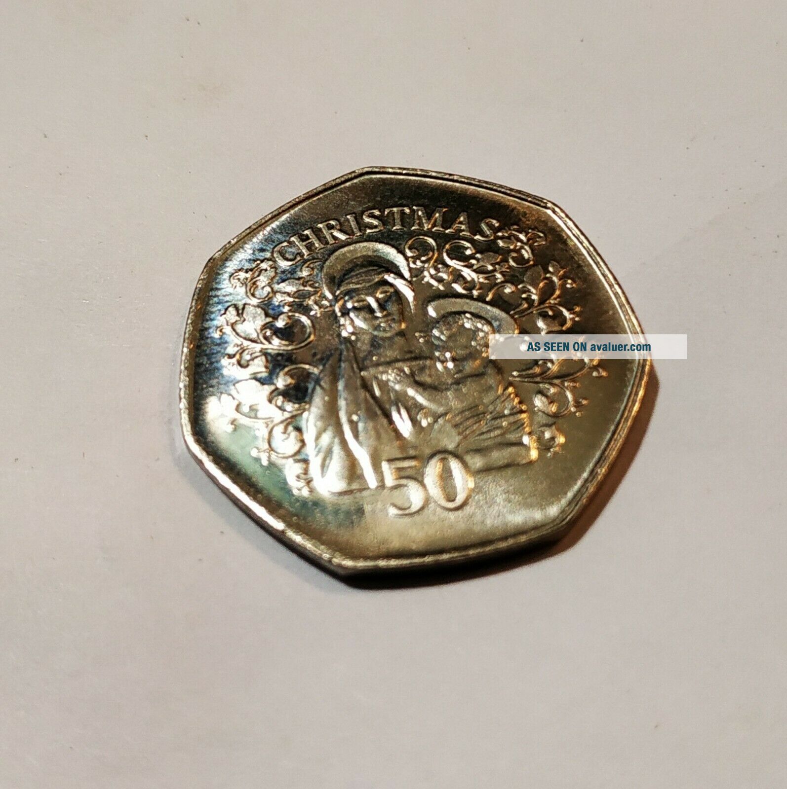 2005 Fifty Pence 50p Gibraltar Christmas Madonna And Child Xmass UNC ...