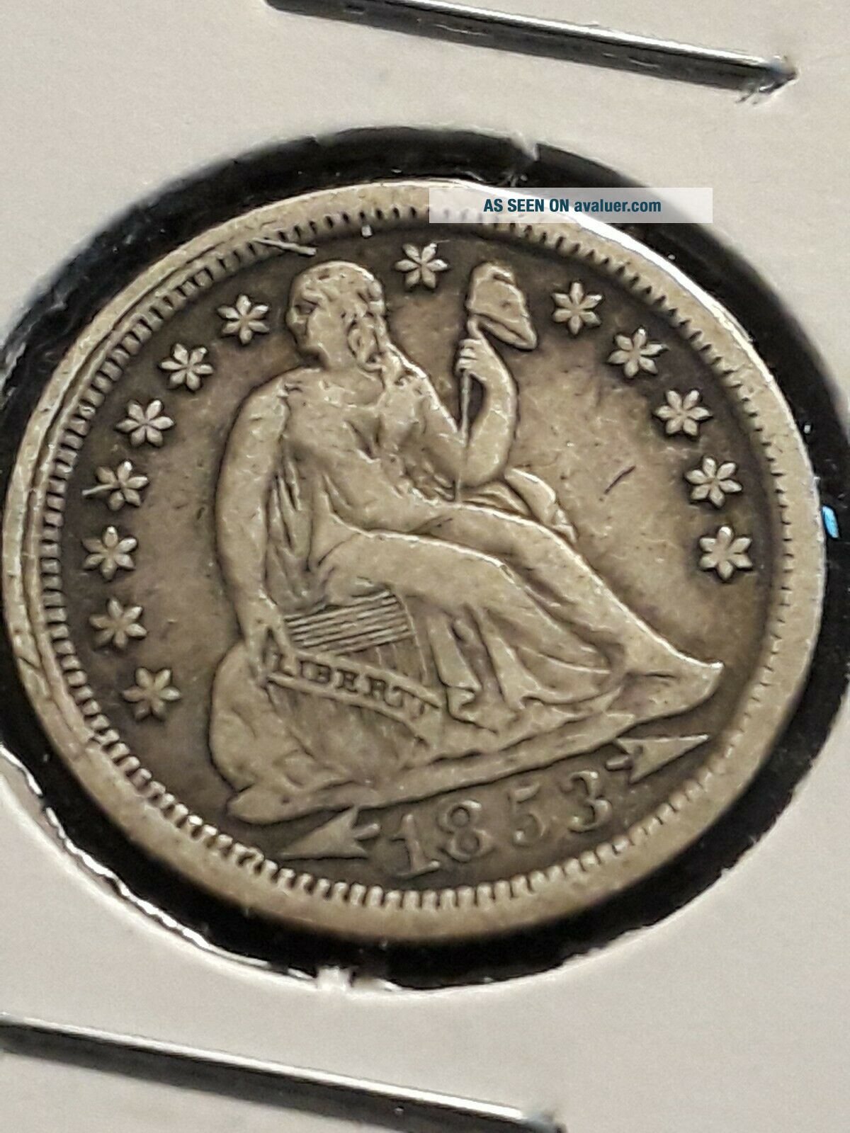 1853 Liberty Seated Silver Half Dime With Arrows At Date VF | #10530019