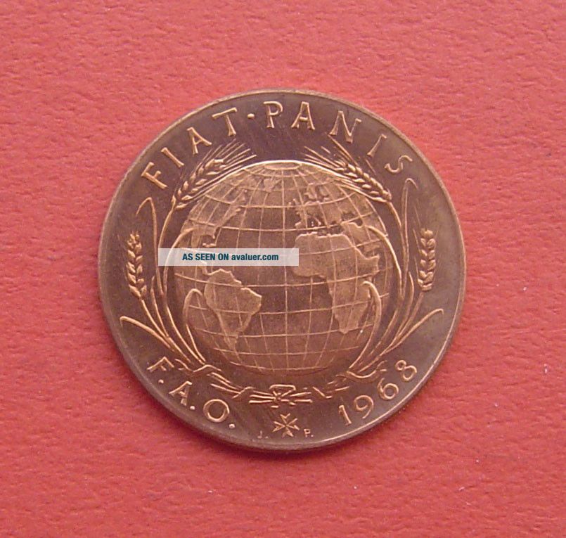 Order Of Malta 1968 FAO 2 Tari Bronze Proof Coin | #10538578