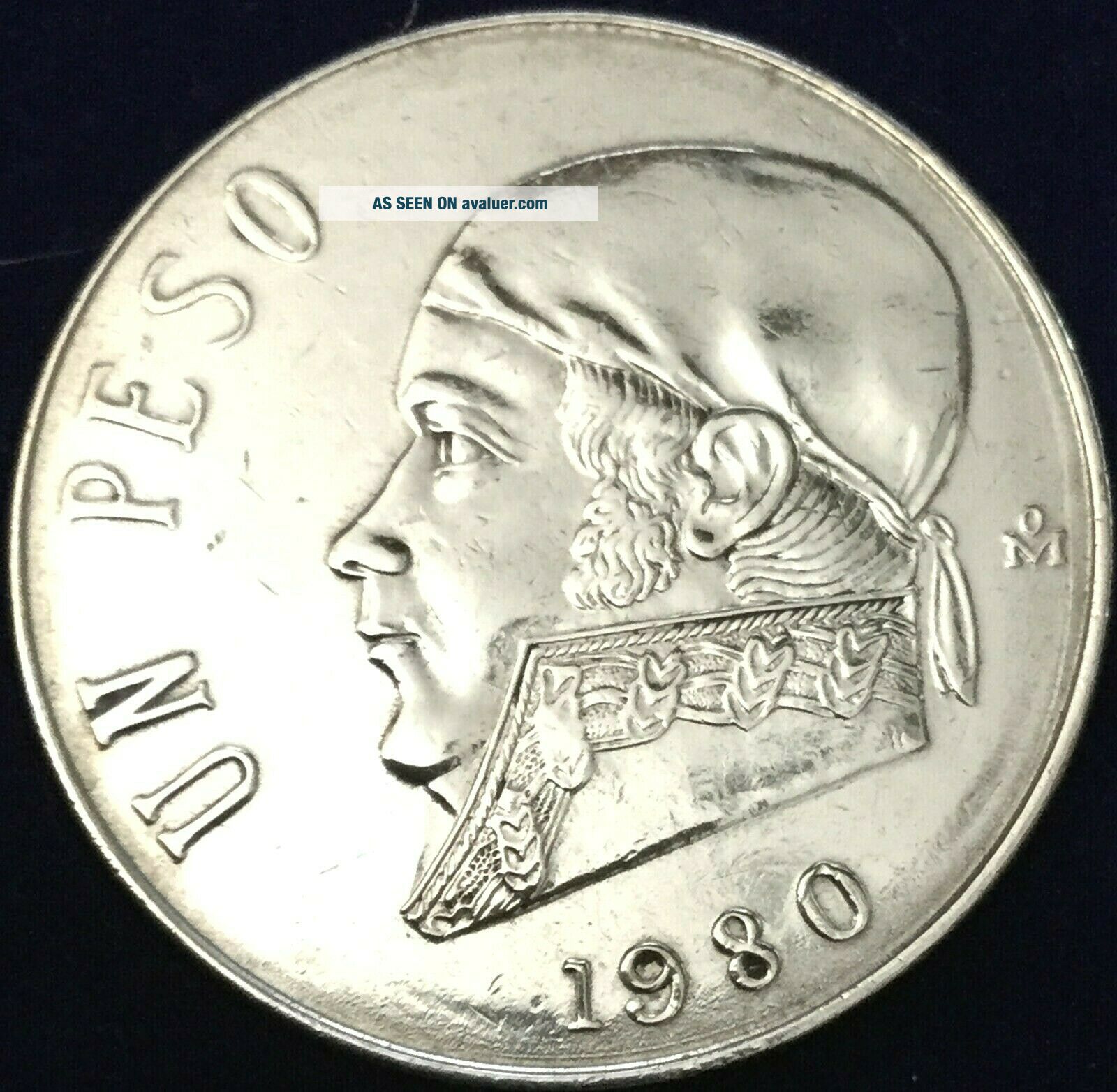 Vintage 1980 Mexico Morelos 1 Peso Coin XF | #10543412