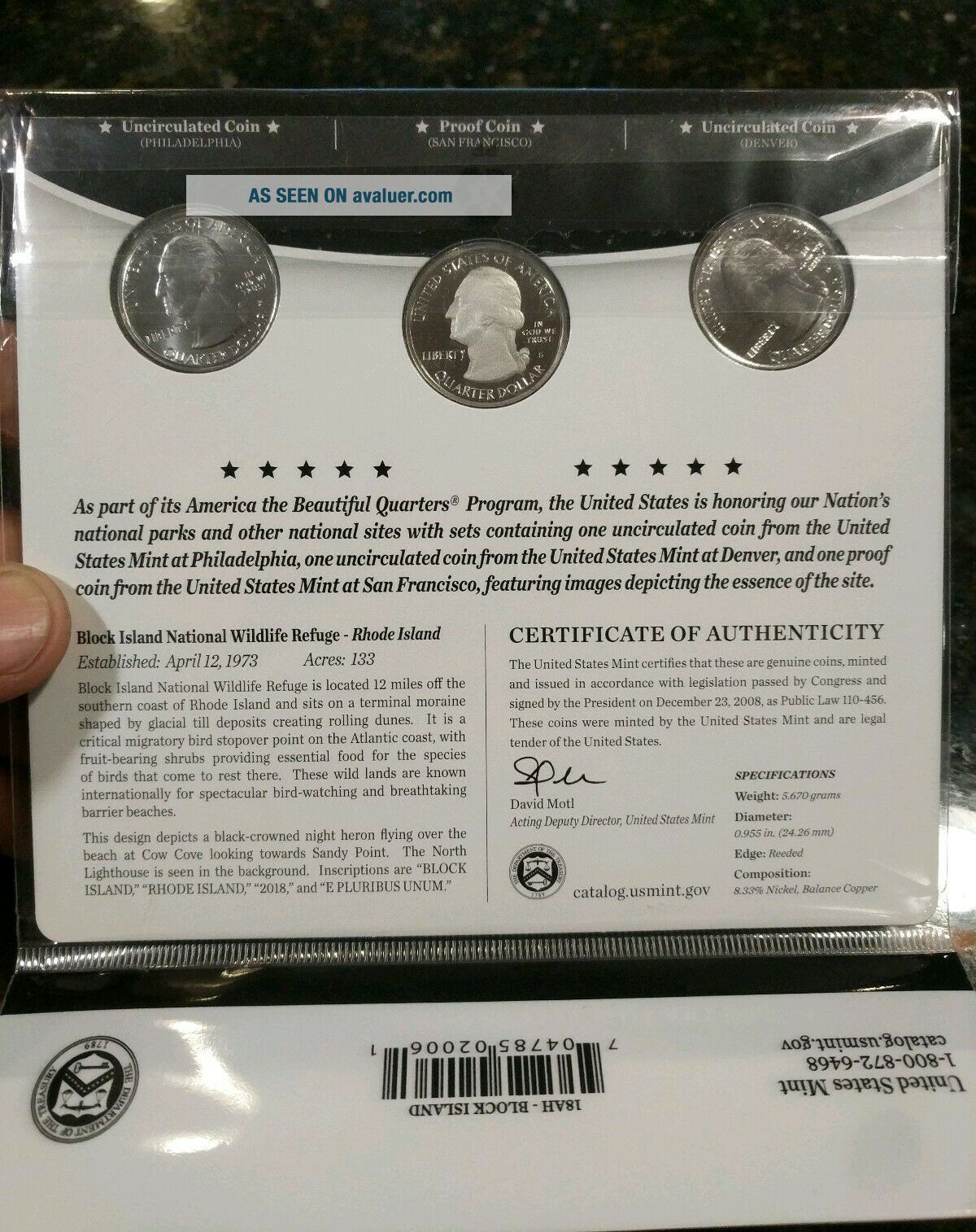 2018 Block Island National Wildlife Refuge PDS Mints ATB 3 - Coin Set ...