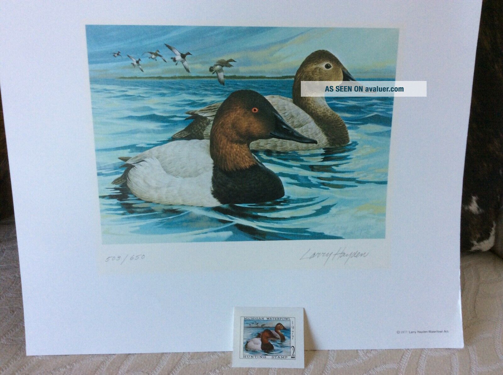 1977 MICHIGAN DUCK STAMP AND PRINT LARRY HAYDEN | #10868718