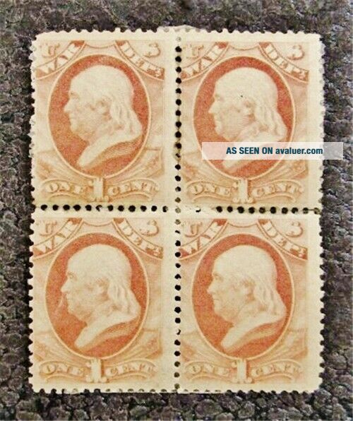 Nystamps US Official Stamp O114 OG H $28 Block Of 4 | #10892311