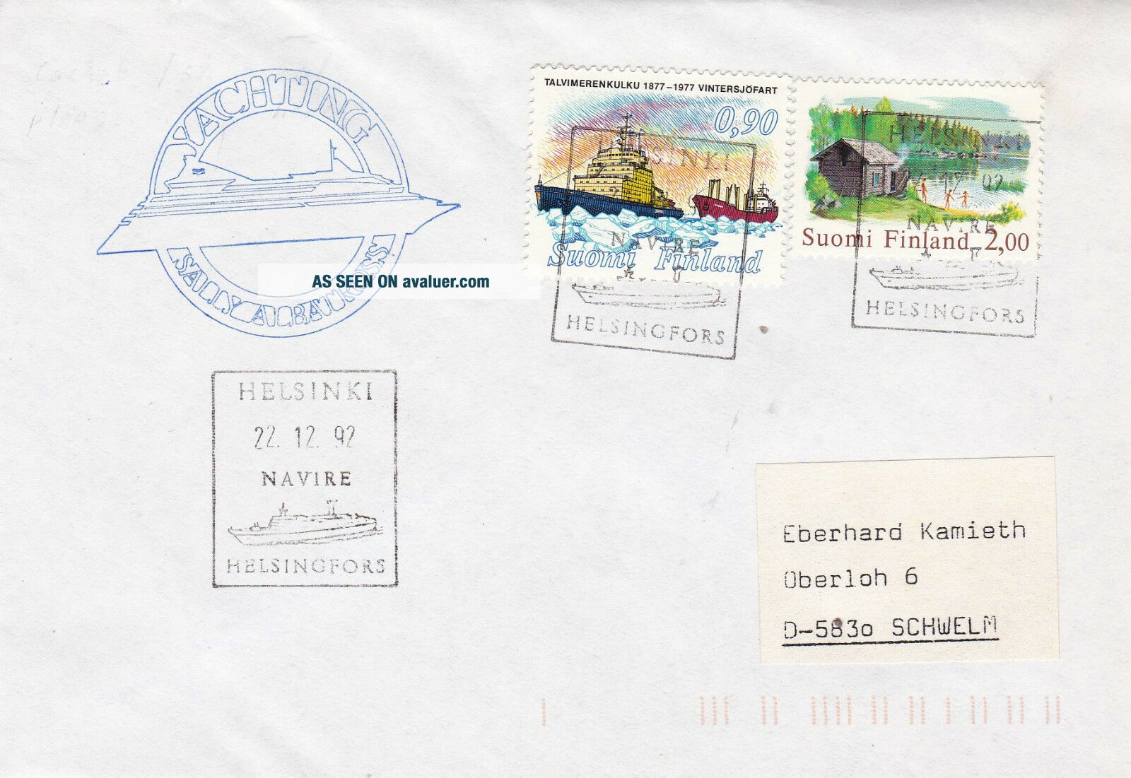 FINNISH CRUISE SHIP MS SALLY ALBATROSS 2 SHIPS CACHED COVERS & A SIGNED ...