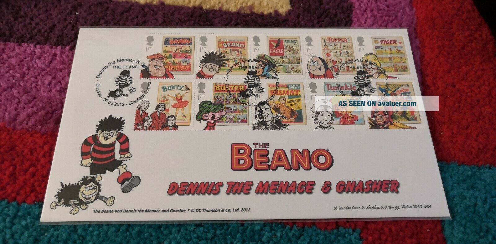 2012 Phil Sheridan 155a Beano Classic Comics First Day Cover FDC 9/50 ...