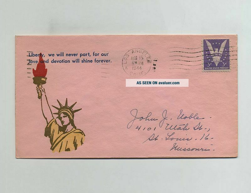 1944 WWII WW2 US Patriotic Propaganda Cover Envelope Statue Of Liberty ...