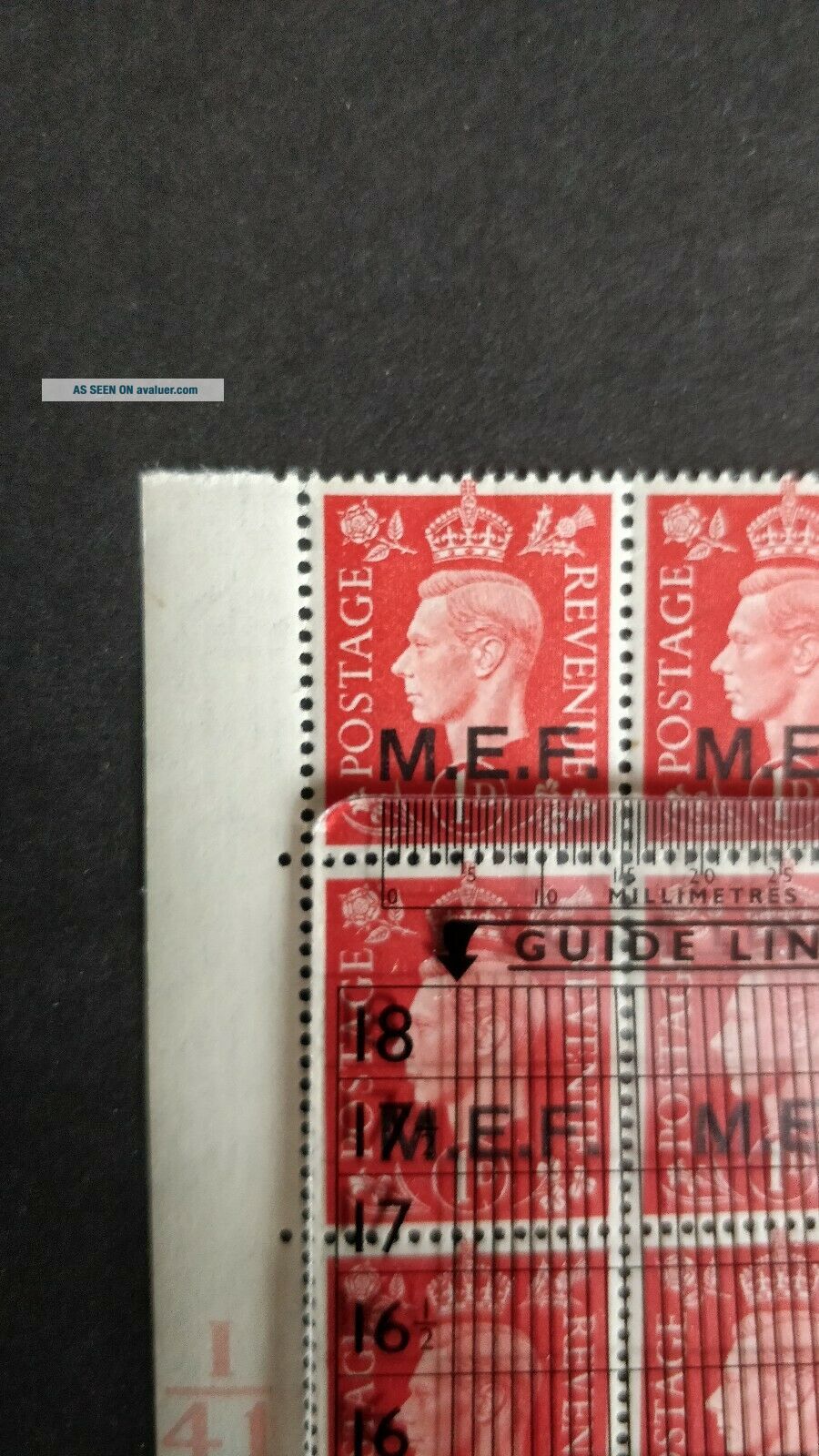 Middle East Forces Stamps - 1d Red Corner Block | #11143152