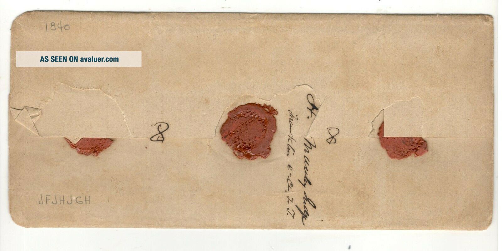 1840 FLORIDA TERRITORIAL STAMPLESS FOLDED COVER: APALACHICOLA, TO JUDGE ...