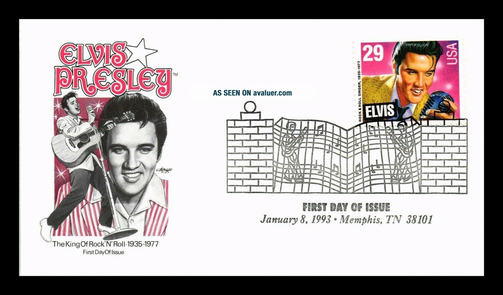 DR JIM STAMPS US ELVIS PRESLEY ROCK N ROLL FIRST DAY COVER MEMPHIS ...