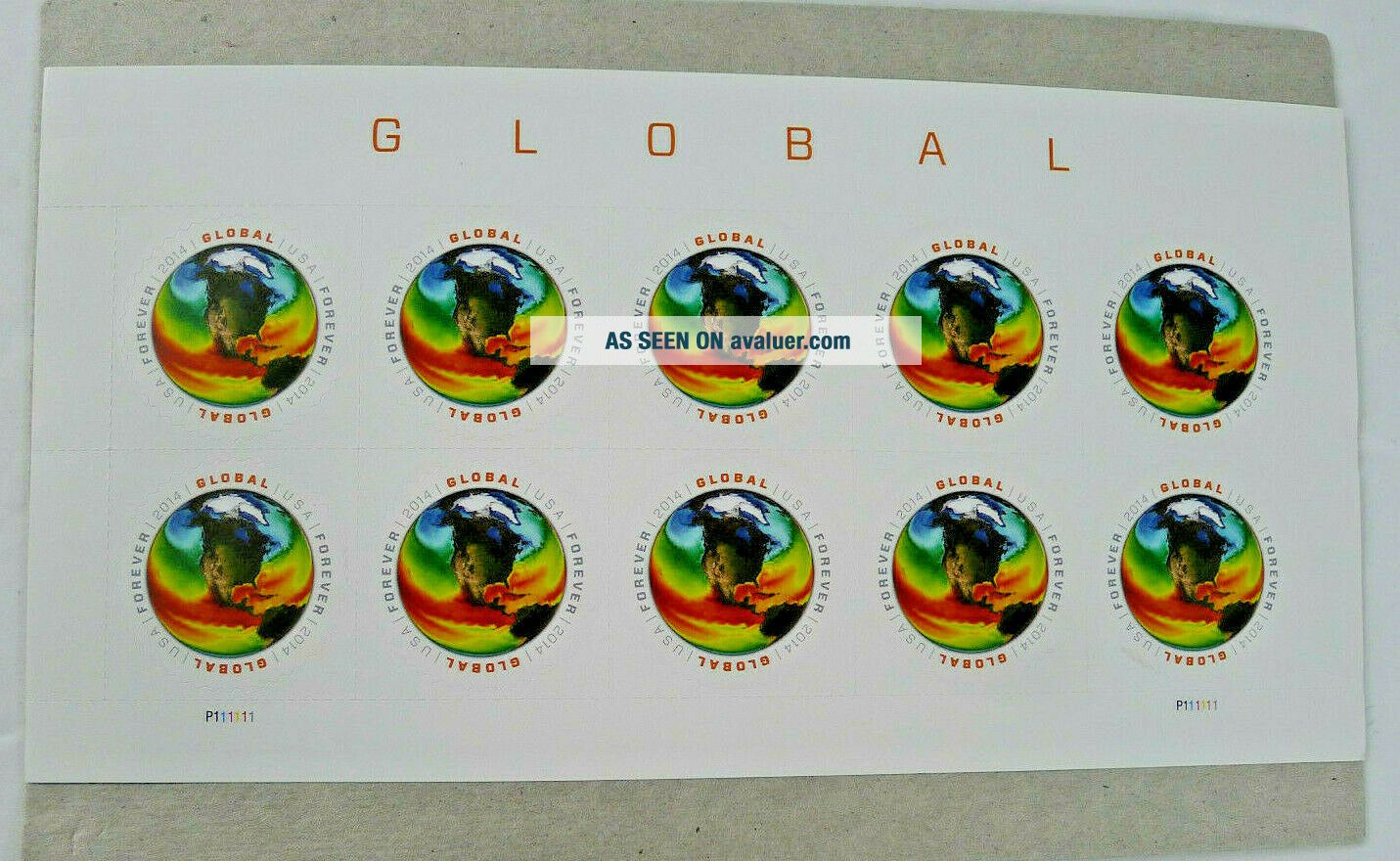 10 Global International Forever Stamps 2014 Sea Surface Temperatures ...
