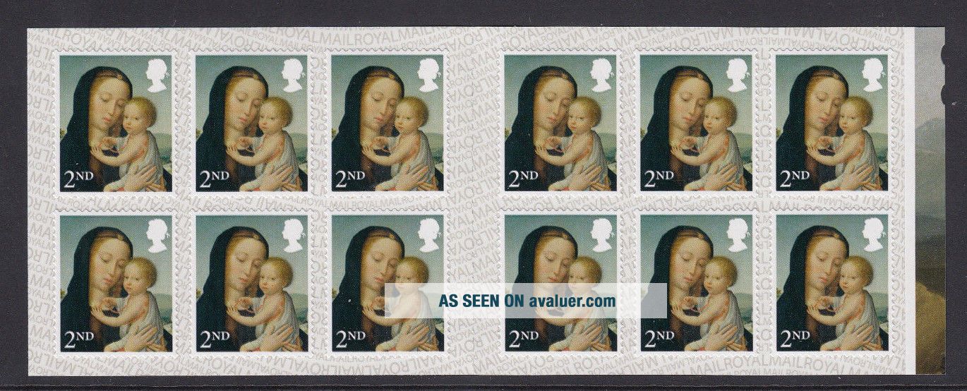 GB 2017 12 X 2nd CLASS CHRISTMAS SELF ADHESIVE VIRGIN & CHILD BOOKLET ...