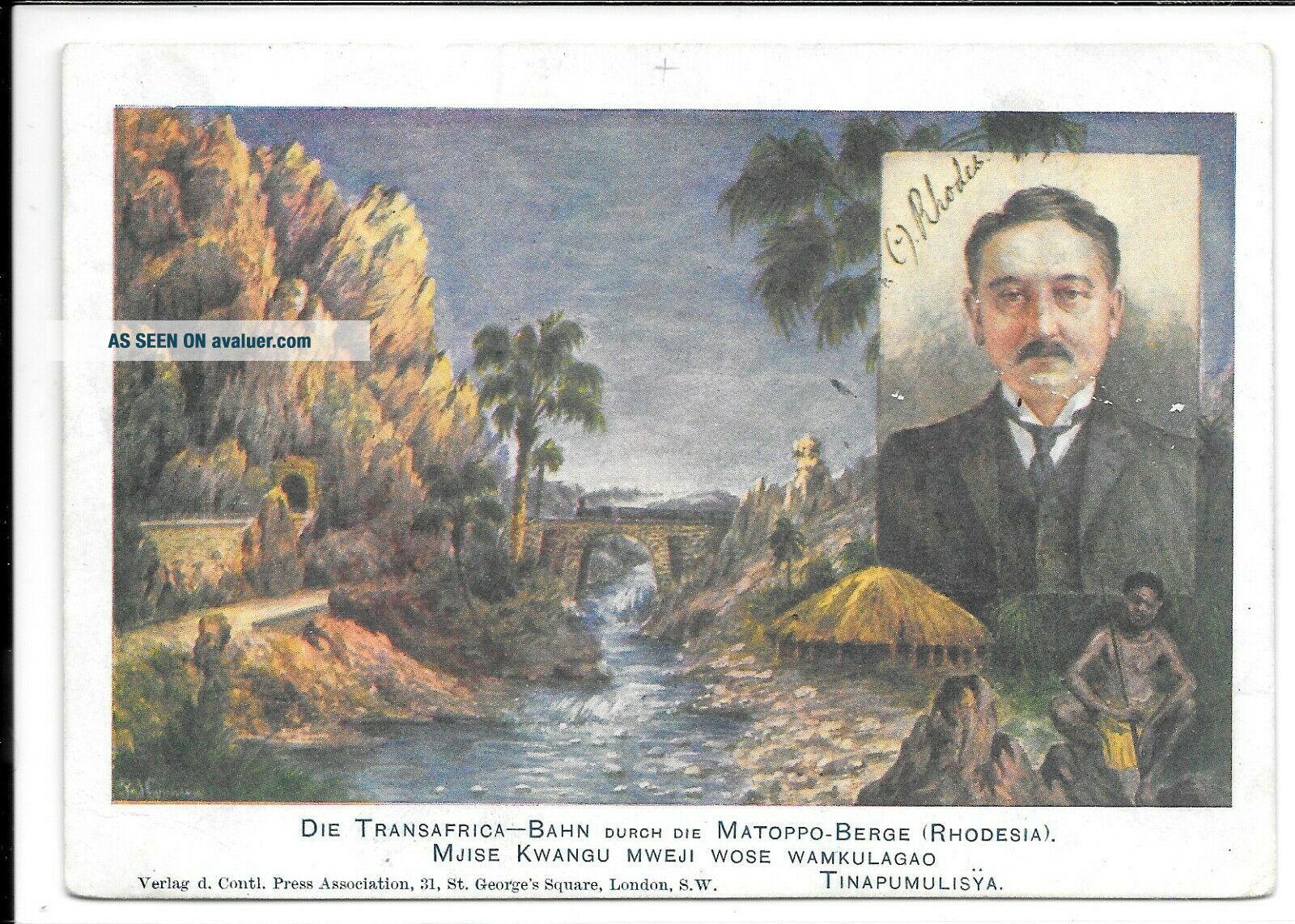 RHODESIA CAPE POSTCARD 1899 MATOPPO - BERGE TAX MARK | #11357827