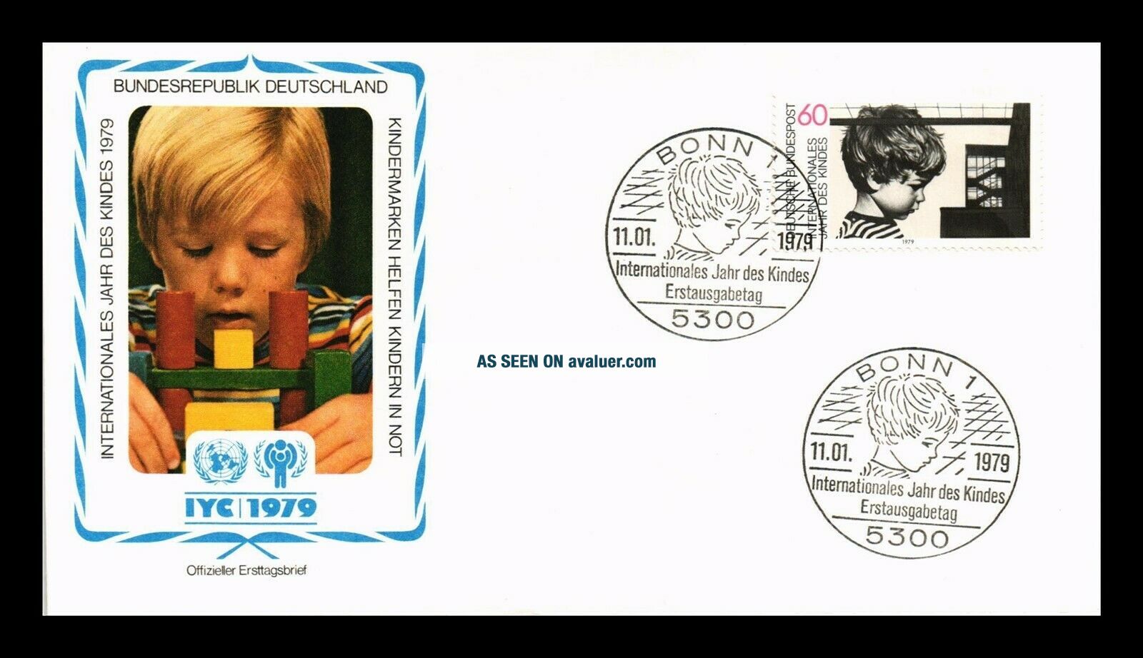 DR JIM STAMPS INTERNATIONAL YEAR CHILDREN FIRST DAY ISSUE GERMANY COVER ...