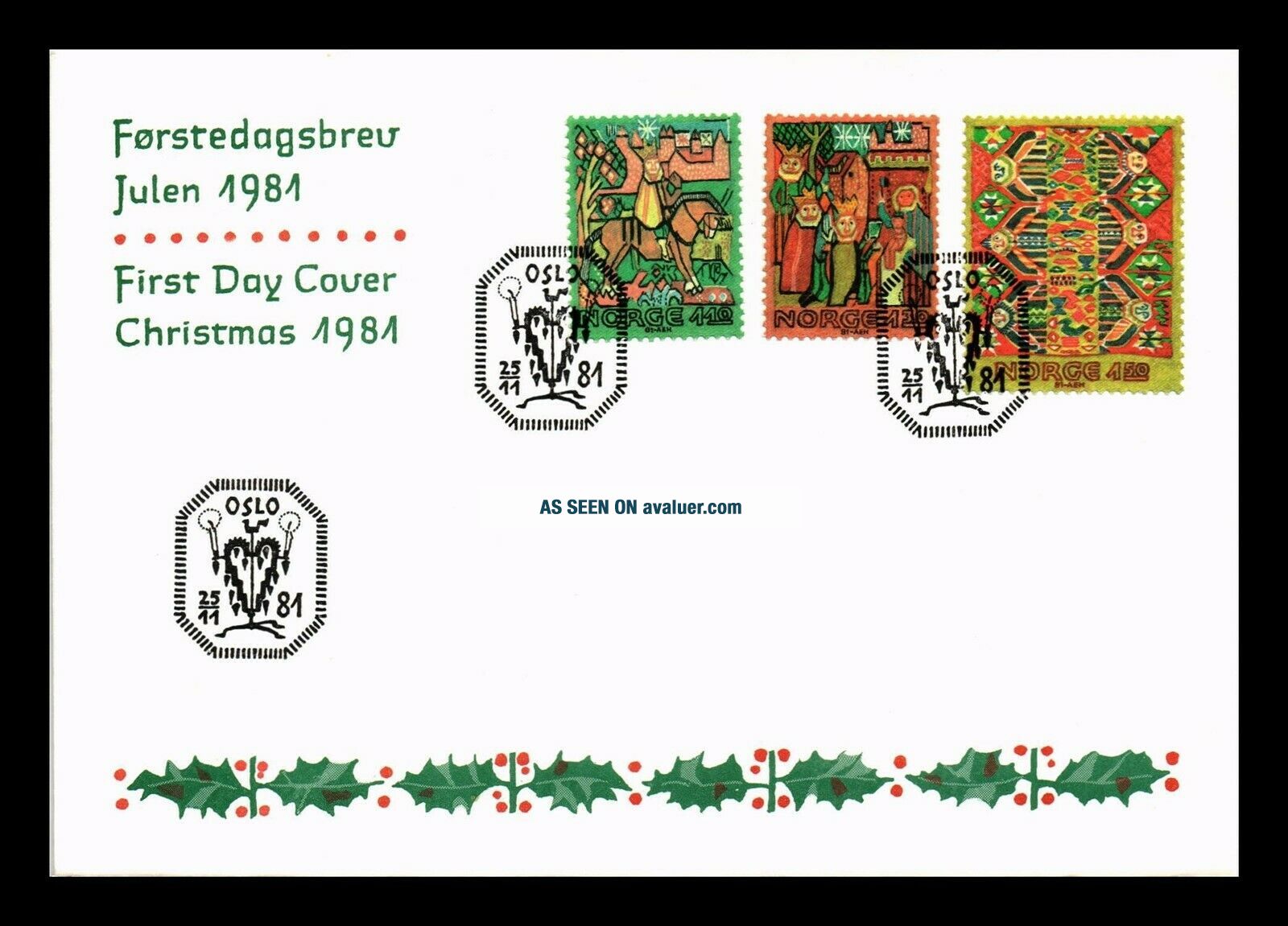 DR JIM STAMPS CHRISTMAS FIRST DAY ISSUE COMBO NORWAY EUROPEAN SIZE ...
