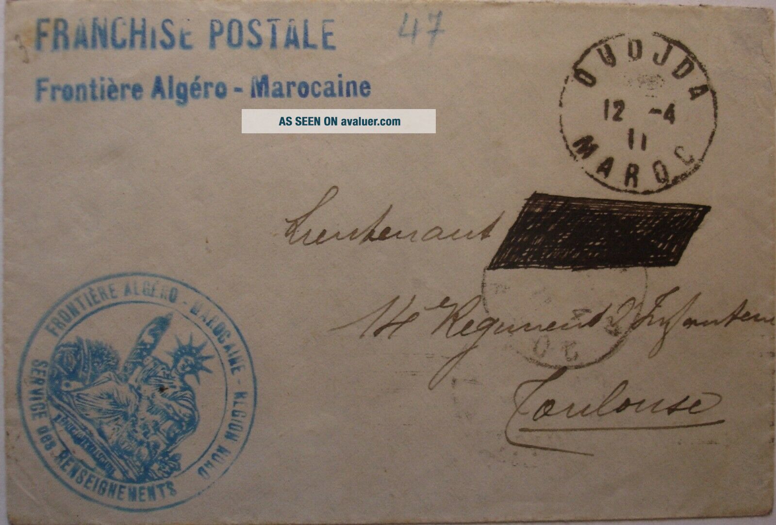 French Sahara: 1911 Envelope Information Division Of The Northern ...