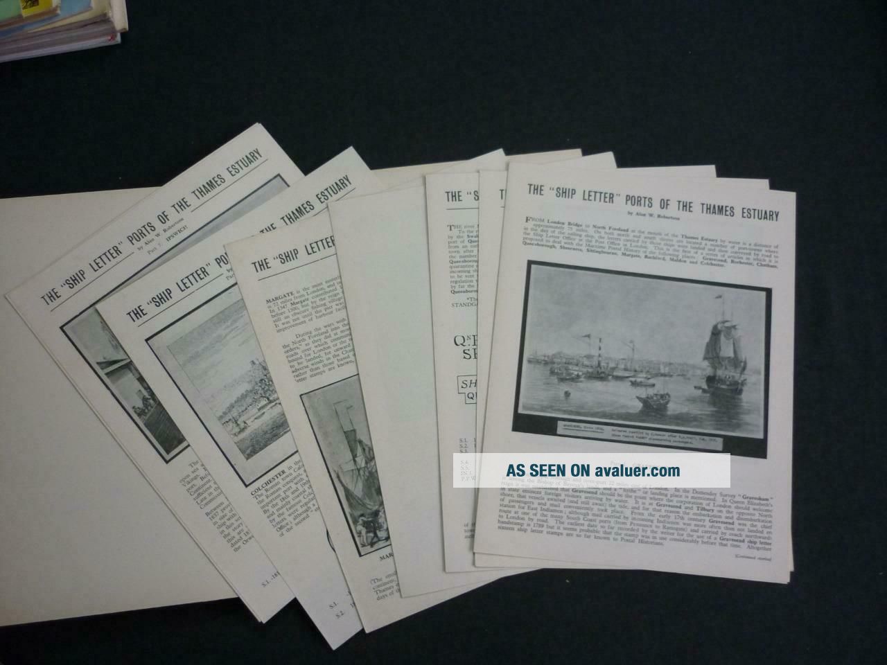 THE ' SHIP LETTER ' PORTS OF THE THAMES ESTUARY By ALAN W ROBERTSON ...