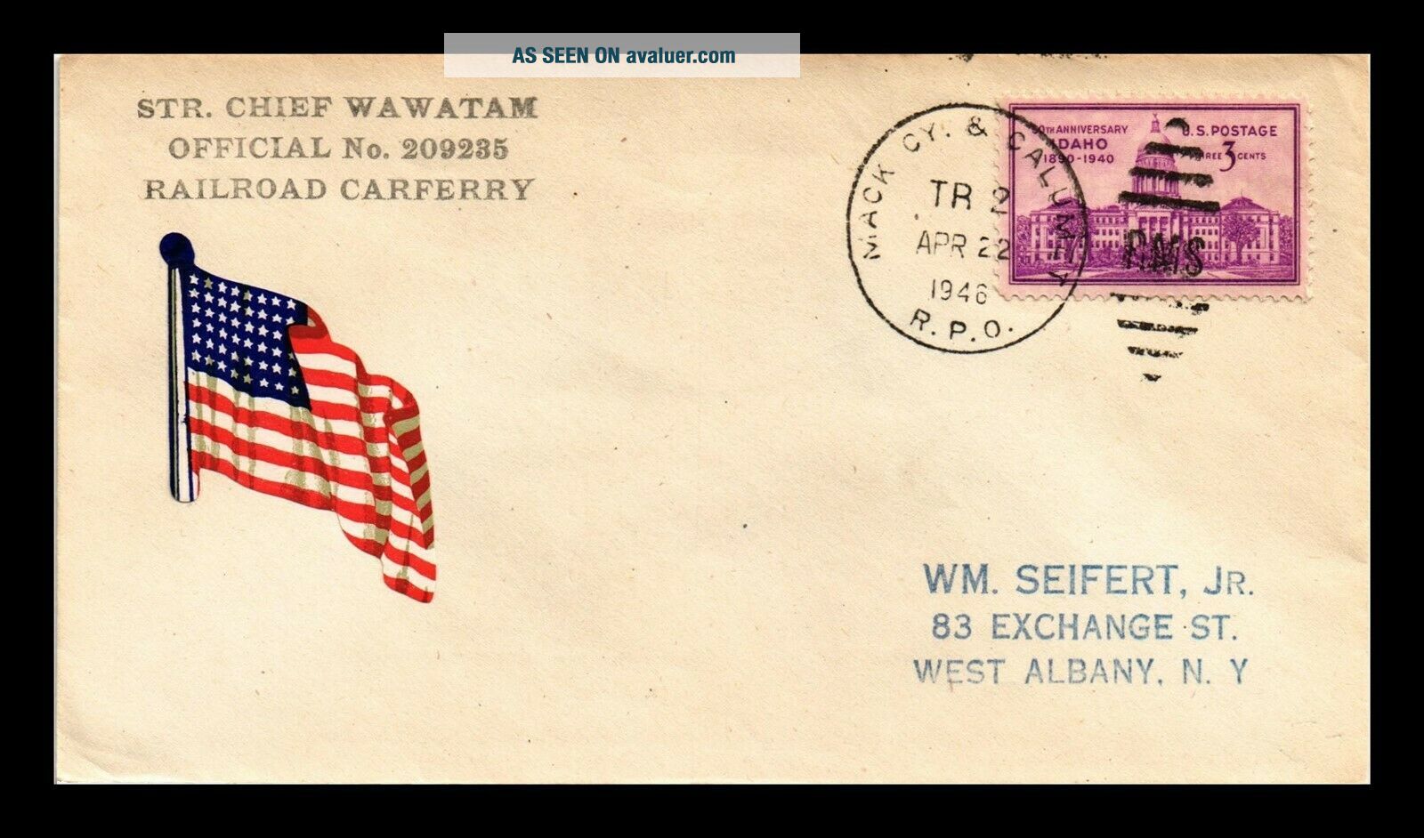 DR JIM STAMPS US MACKINAC CITY CALUMET RPO RAILROAD POST OFFICE COVER ...