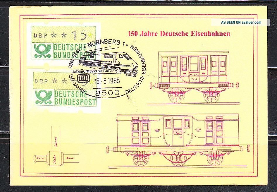 Germany 1985 Post Card Sondermarken Nurnberg 150th Anniversary Railway ...