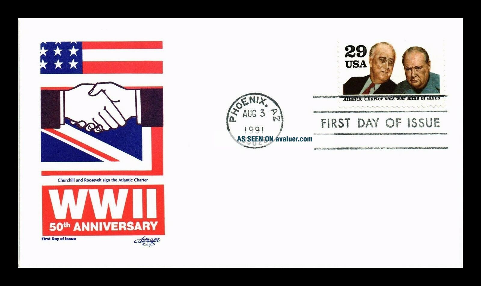 DR JIM STAMPS US ATLANTIC CHARTER WORLD WAR II 50TH ANNIVERSARY FIRST ...
