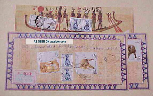 EGYPT 3 DIFF. ALL OVER PICTORIAL AD COVERS ALL TO USA 2 ARE REGISTERED ...