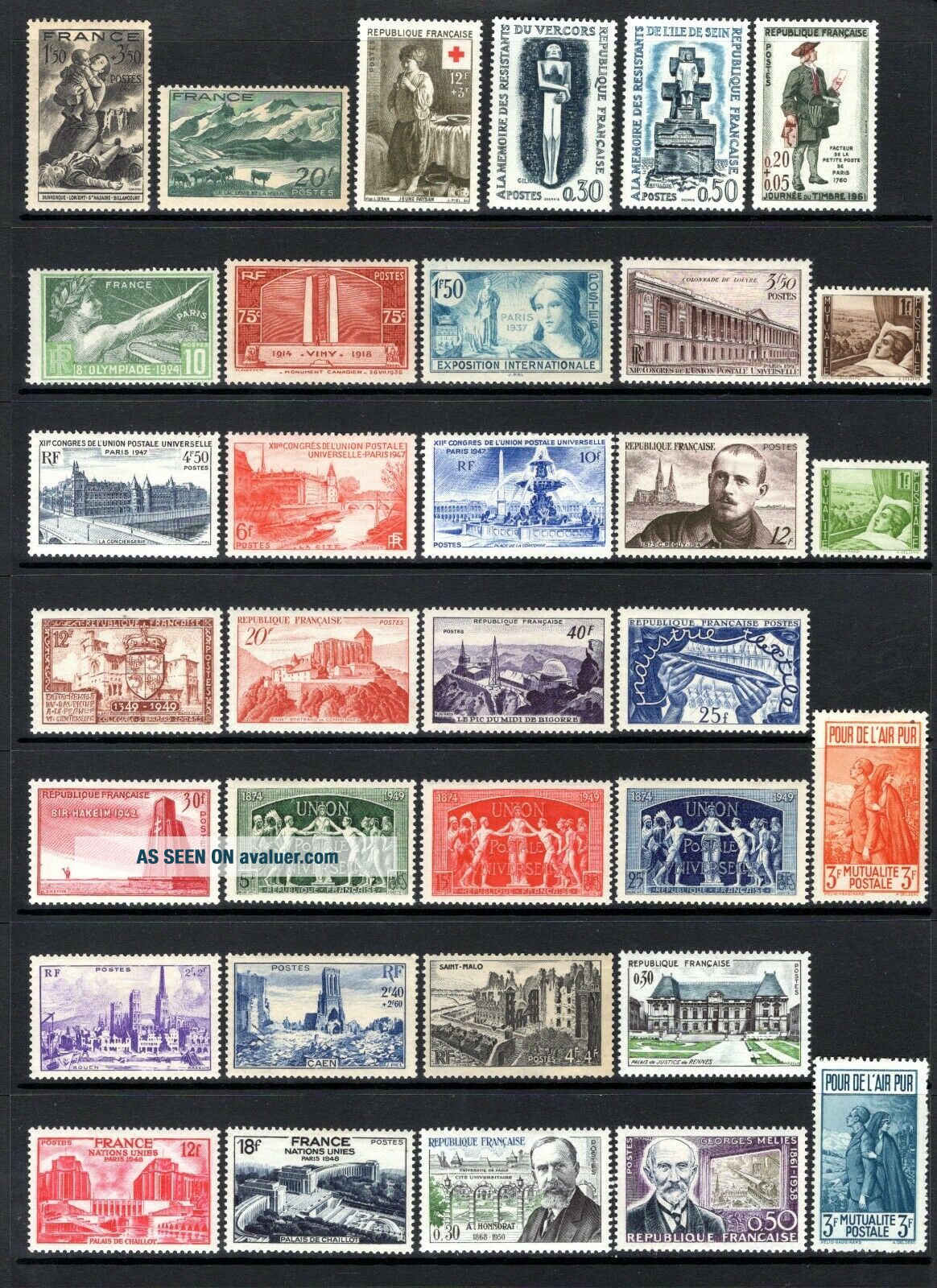 FRANCE MID TO MODERN PERIOD LIGHTLY & MOUNTED RANGE X 34 STAMPS NOT CAT ...